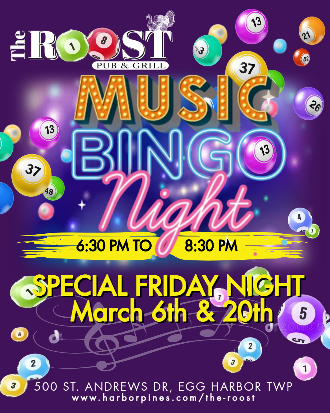 Special Friday Night "Music Bingo" - Harbor Pines Golf Club
